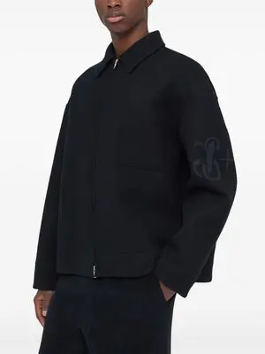 JIL SANDER Zipped-up Wool Jacket - Black