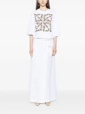 Alberta Ferretti Pleated Wrap Maxi Skirt