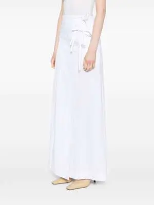 Alberta Ferretti Pleated Wrap Maxi Skirt