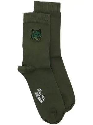 Maison Kitsuné Bold Fox Head Ankle Socks - Green