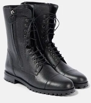 Manolo Blahnik Lugata Leather Lace-up Boots