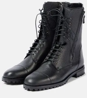 Manolo Blahnik Lugata Leather Lace-up Boots