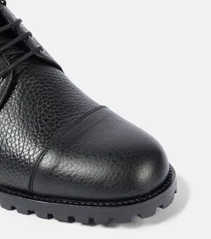 Manolo Blahnik Lugata Leather Lace-up Boots