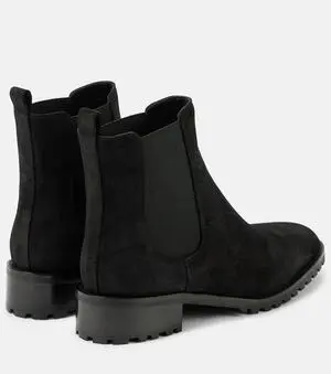 Manolo Blahnik Chelata Suede Chelsea Boots - Black