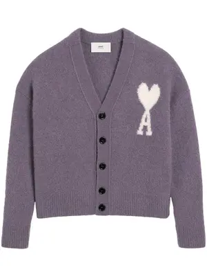 AMI Paris De Coeur V-neck Cardigan