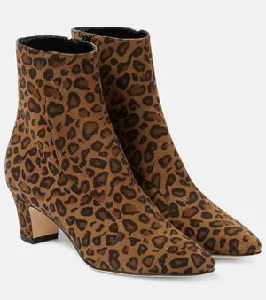 Manolo Blahnik Myconia 50 Leopard-print Suede Ankle Boots - Brown