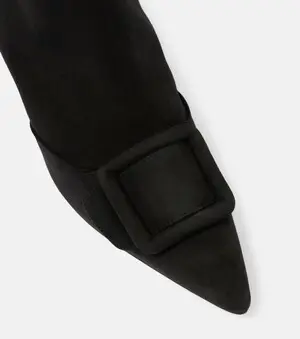 Manolo Blahnik Baylow Suede Ankle Boots - Black
