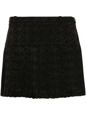 MARINE SERRE Moon Diamond-jacquard Mini Skirt - Black