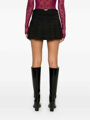 MARINE SERRE Moon Diamond-jacquard Mini Skirt - Black