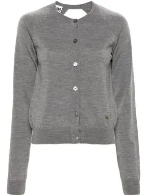 Moschino Mélange-effect Cardigan - Black