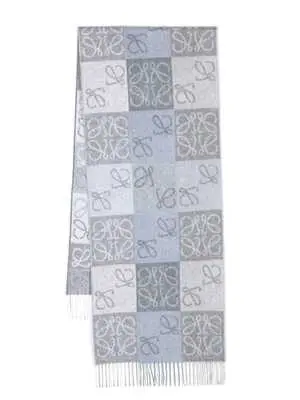 Loewe Anagram-jacquard Wool-blend Scarf