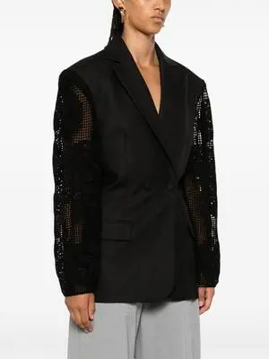 Magda Butrym Crochet-panel Blazer - Black
