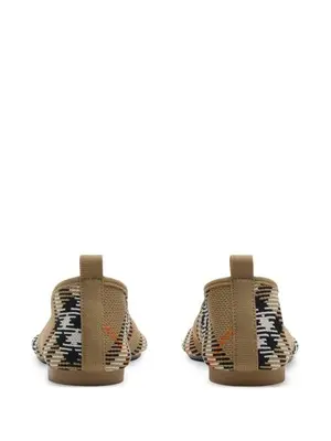 Burberry Check Knit Ballerinas