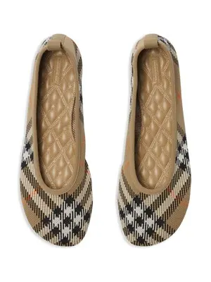Burberry Check Knit Ballerinas