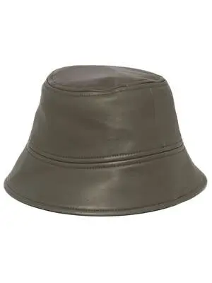 YVES SALOMON Leather Bucket Hat - Green