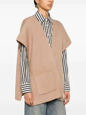 TWINSET Logo-embroidered Poncho - Neutrals