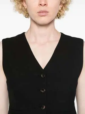 Erika Cavallini Single-breasted Cropped Waistcoat - Black