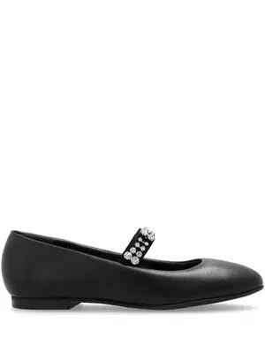Casadei Crystal-embellished Ballerina Shoes - Black