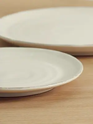 Brunello Cucinelli Set Of Two Glazed Ceramic Plates - White