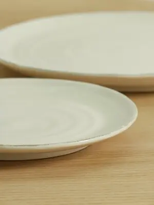 Brunello Cucinelli Set Of Two Glazed Ceramic Plates - White