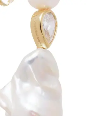 Completedworks Pearl And Zirconia Drop Earrings - White