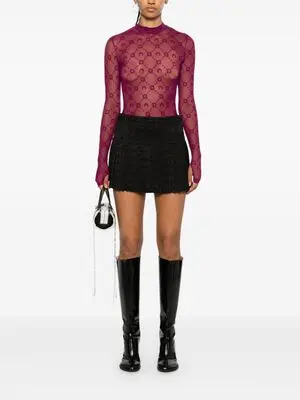 MARINE SERRE Moonogram Mesh Top - Pink