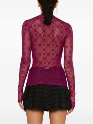 MARINE SERRE Moonogram Mesh Top - Pink