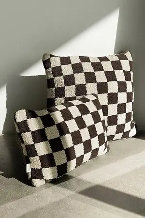 Free People Sunday Citizen Checkerboard Throw Pillow - Mocha