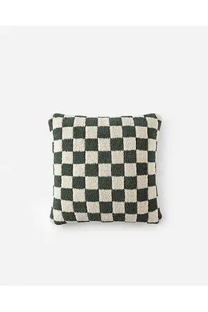 Free People Sunday Citizen Checkerboard Throw Pillow - Moss