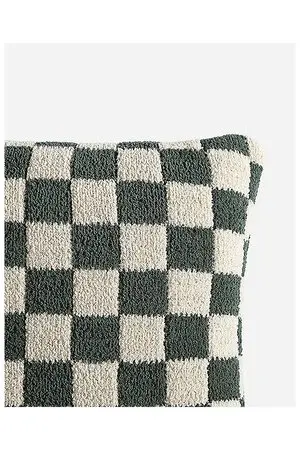 Free People Sunday Citizen Checkerboard Throw Pillow - Moss