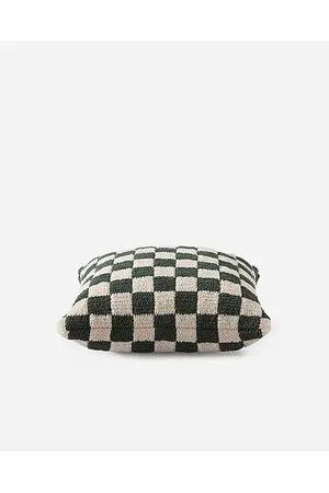 Free People Sunday Citizen Checkerboard Throw Pillow - Moss
