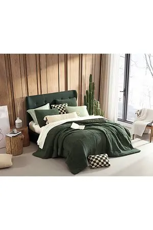 Free People Sunday Citizen Checkerboard Throw Pillow - Moss