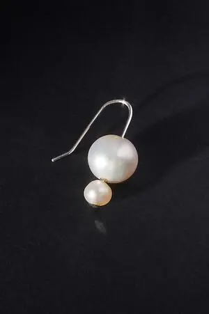 MASLO Double Orb Earrings - White