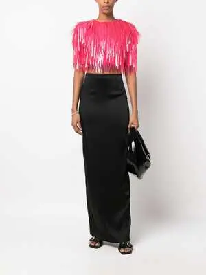 Sportmax Fringed Cropped Top