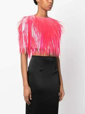 Sportmax Fringed Cropped Top