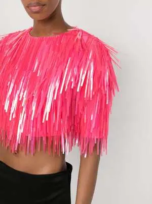 Sportmax Fringed Cropped Top