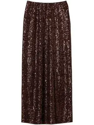 TWINSET Sequin-embellished Maxi Skirt - Brown