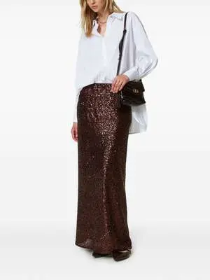 TWINSET Sequin-embellished Maxi Skirt - Brown