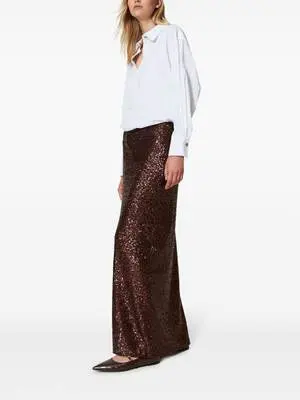 TWINSET Sequin-embellished Maxi Skirt - Brown