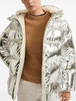 YVES SALOMON Metallic-finish Padded Coat