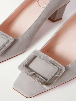 ROGER VIVIER Belle Vivier 45 Suede Pumps - Gray