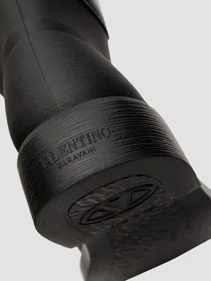 Valentino Garavani Vlogo The Bold Edition Boots In Rubber And Calfskin