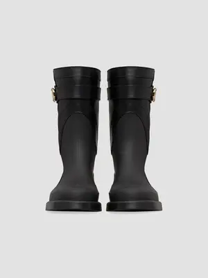 Valentino Garavani Vlogo The Bold Edition Boots In Rubber And Calfskin