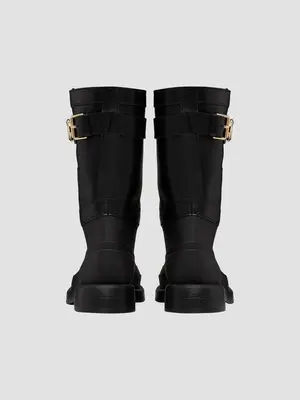 Valentino Garavani Vlogo The Bold Edition Boots In Rubber And Calfskin