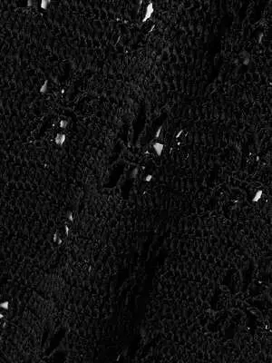 Calle Del Mar Floral Crocheted Midi Skirt - Black