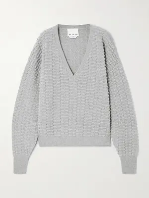 Sasuphi Textured Wool And Cashmere-blend Sweater - Gray