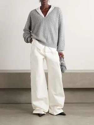 Sasuphi Textured Wool And Cashmere-blend Sweater - Gray