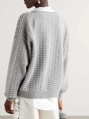 Sasuphi Textured Wool And Cashmere-blend Sweater - Gray