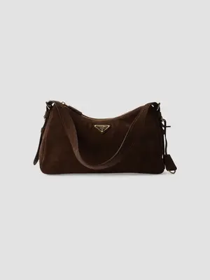 Prada Aimée Suede Shoulder Bag - Chocolate