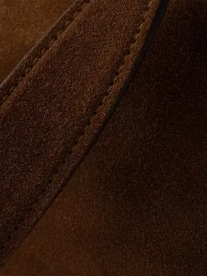 Prada Aimée Suede Shoulder Bag - Dark Brown